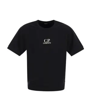 C.P. COMPANY Logo-print Detail T-shirt - Black