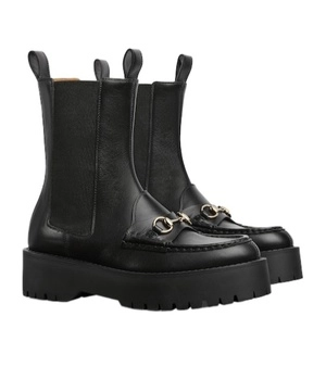 Gucci Lug Sole Horsebit Boots