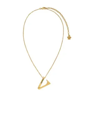 Versace Logo-engraved V-shaped Necklace