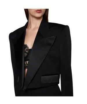 Dolce & Gabbana Cropped Tailored Blazer With Lapel Detail