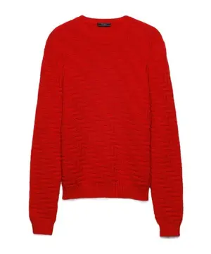 Prada Crewneck Knitted Sweater - Red