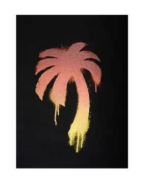 Palm Angels Palm Tree Printed Hoodie - Black
