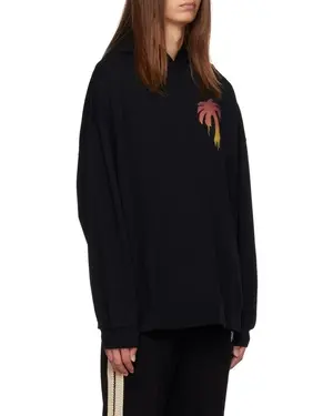 Palm Angels Palm Tree Printed Hoodie - Black