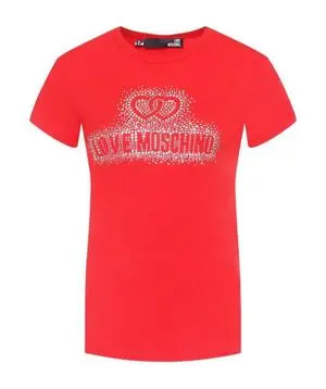Moschino Diamond Logo T-shirt - Red