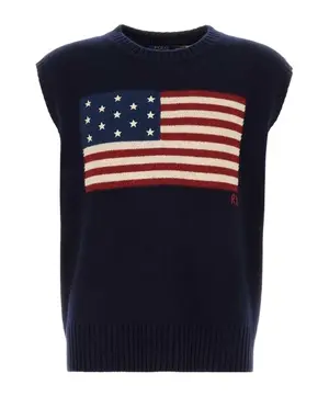 Polo Ralph Lauren Big Fit Flag Knitted Vest - Black