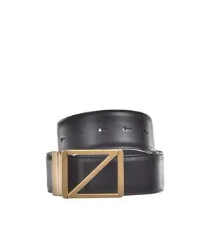 Zegna Logo Belt - Black