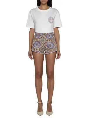 Etro Allover Printed Paisley Shorts