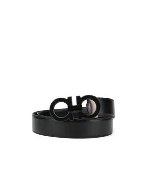 FERRAGAMO Gancini Reversible Belt - Black