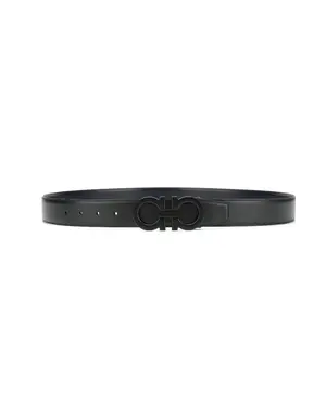 FERRAGAMO Gancini Reversible Belt - Black