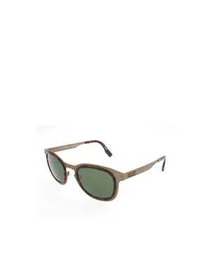 Zegna Full Rim Round Frame Sunglasses - Grey
