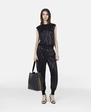 Stella McCartney Wood-grain Effect Metallic Tapered Trousers
