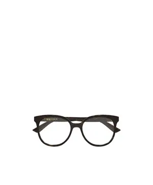 Alexander McQueen Round Frame Glasses - Black