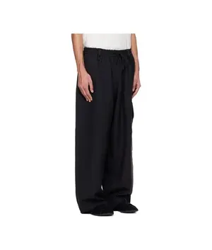 Y3 Drawstring Wide Leg Cargo Trousers