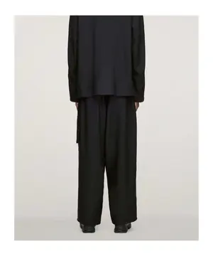 Y3 Drawstring Wide Leg Cargo Trousers
