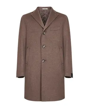Tagliatore Single Breasted Cashmere Coat - Brown