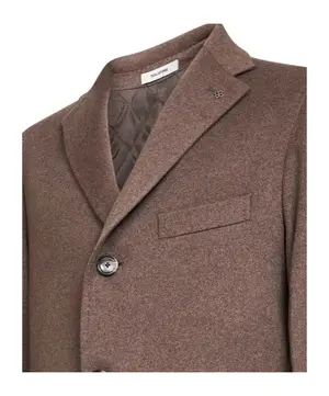 Tagliatore Single Breasted Cashmere Coat - Brown