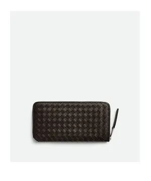 Bottega Veneta Intrecciato Piccolo Zip Around Wallet - Fudge Color