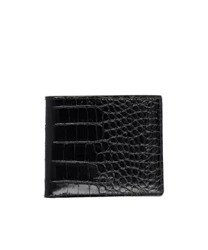 TOM FORD Bifold Embossed Wallet - Black