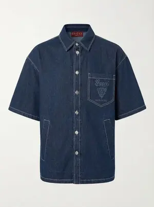 Gucci Lasered Denim Shirt