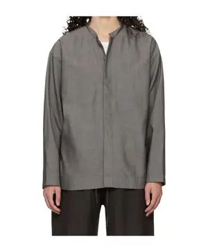 Studio Nicholson Karst Mandarin Collar Shirt - Grey