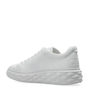 JIMMY CHOO Diamond Maxi Leather Sneakers - White