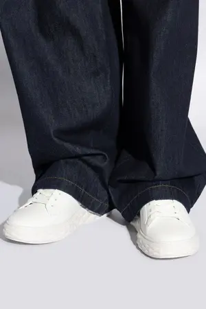 JIMMY CHOO Diamond Maxi Leather Sneakers - White