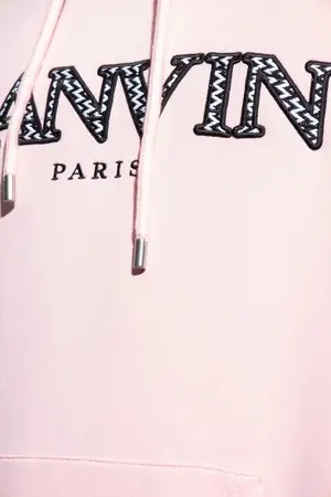 LANVIN Embroidered Logo Drawstring Hoodie