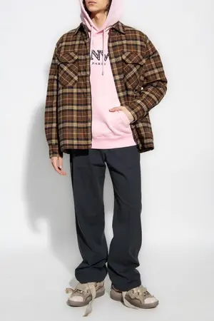 LANVIN Embroidered Logo Drawstring Hoodie