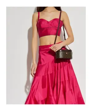 Tory Burch Silk Cropped Top With Cutouts - Red