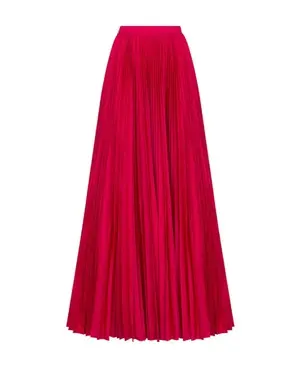 Dior Pleated Maxi Skirt - Red