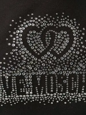 Moschino Rhinestone Logo T-shirt - Black