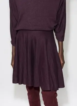 Alaïa Layered Skater Dress - Maroon