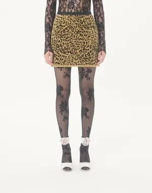 Valentino Garavani Leopard-print Lurex Jacquard Knit Miniskirt