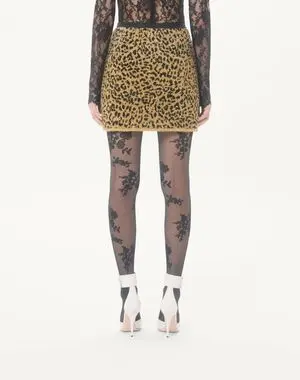 Valentino Garavani Leopard-print Lurex Jacquard Knit Miniskirt