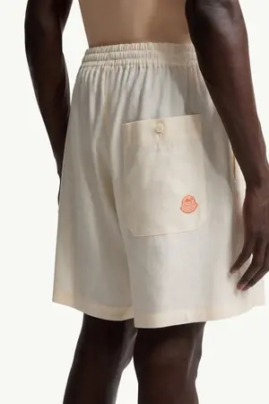 Moncler X Gilga Farm Donald Glover Linen Blend Shorts - White