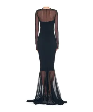 Norma Kamali Shirred Fishtail Gown