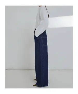 DARKPARK Ines Fold-over Wide-leg Jeans - Blue