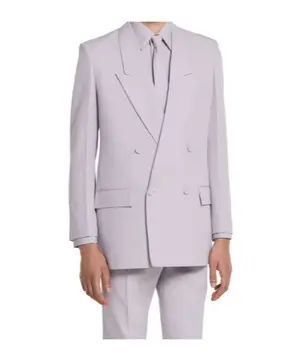 Gucci Double-breasted Peak Lapel Gabardine Jacket - Lavender