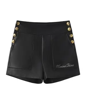 Marissa Chiara Embellished Button Shorts
