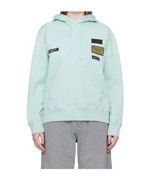 MAISON MARGIELA Logo Patch Hoodie - Light Turquoise