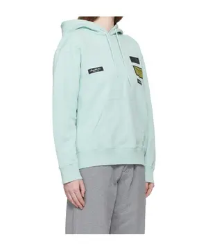 MAISON MARGIELA Logo Patch Hoodie - Light Turquoise