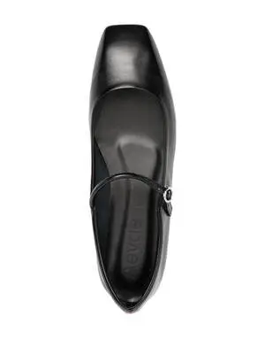 AeydĒ Mary Jane Square-toe Ballerina Flats - Black