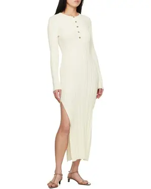 LOULOU STUDIO Eldara Ribbed Midi Dress - Ivory