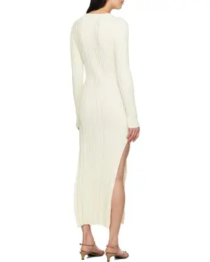 LOULOU STUDIO Eldara Ribbed Midi Dress - Ivory