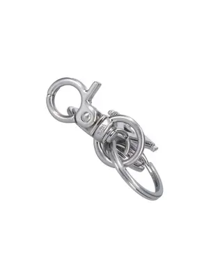 AMI Paris Metallic Logo-charm Keyring - Gray