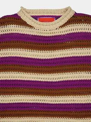 La DoubleJ Cropped Crochet Sweater With Trumpet Sleeves