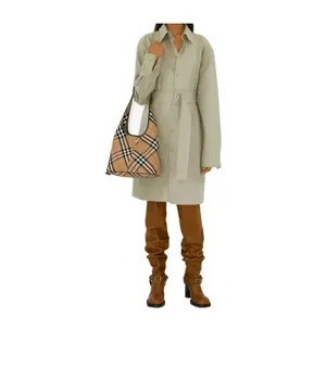 Burberry Check Printed Hobo Bag