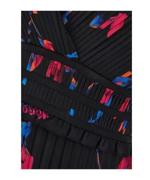 Hugo Boss Sleeveless Floral Printed V-neck Pleated Dress