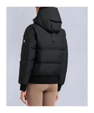Moose Knuckles Cloud Shearling Bomber Jacket With Hood