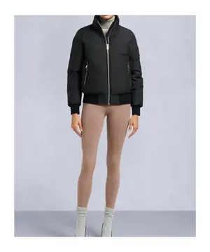Moose Knuckles Cloud Shearling Bomber Jacket With Hood
